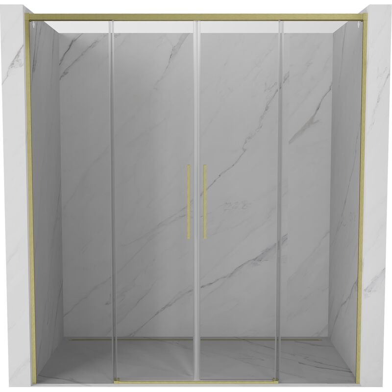 Mexen Rox puerta de ducha corredera 180 cm, transparente, dorado ...
