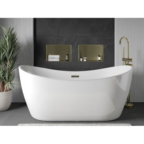 Mexen X-Wall-NR estante empotrado sin reborde 45 x 30 cm, oro cepillado ...