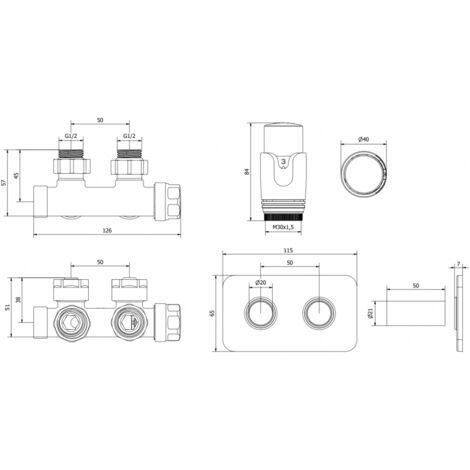 Mexen G00 conjunto termost谩tico angular con embellecedor S, Duplex ...