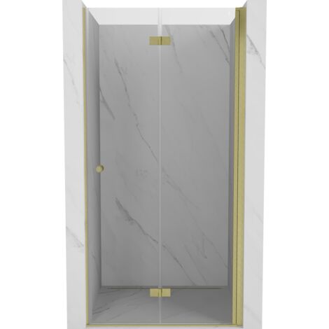 Mexen Mist-F mampara de ducha plegable derecha 70 cm, transparente, oro ...