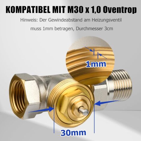 Heizkörperadapter M30x1.0 auf M30x1.5 für Oventrop Ventile 1011445 ...