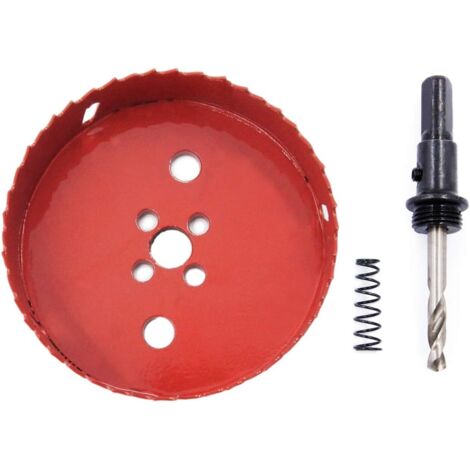 Hole Saw Drill Bit HSS Hole Cutter with Arbor for Wood and Metal (4-5/ ...