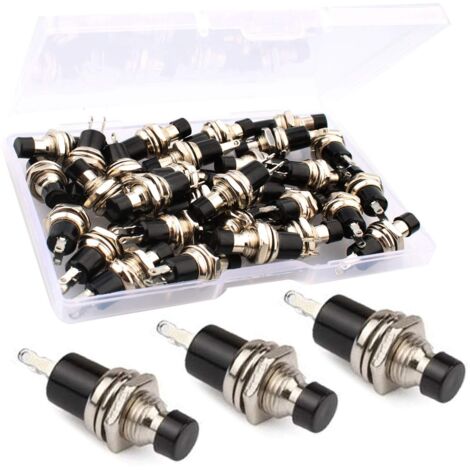 30 Stück 7 mm SPST Mini-Drucktastenschalter, Mini-Rund-Ein-Aus ...