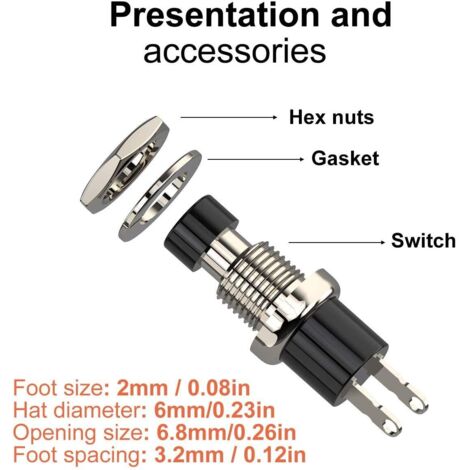 30 Stück 7 mm SPST Mini-Drucktastenschalter, Mini-Rund-Ein-Aus ...