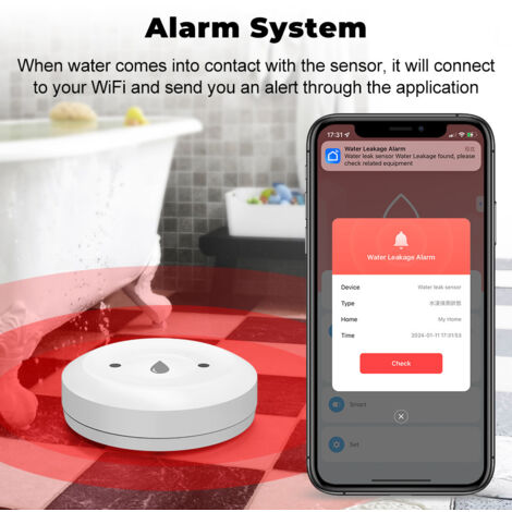 Water Leak Detector, Water Detector Sensor for Home, Water Alarm ...