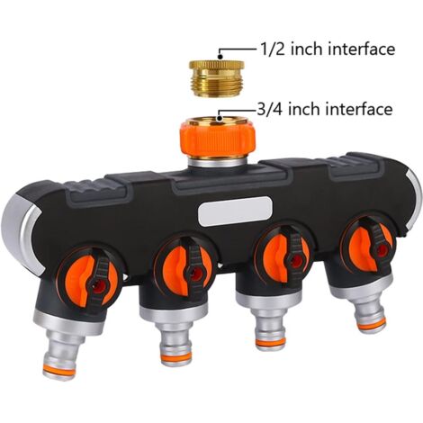 Water Distributor for Faucet, 3/4 Inch and 1/2 Inch 4 Way Valve ...