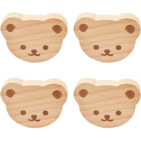 pezzi Pomelli in legno a forma di orso con foro singolo Maniglie in ...