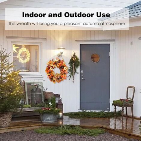 Corona de otoño, corona de Halloween, calabaza, puerta, puerta de otoño ...