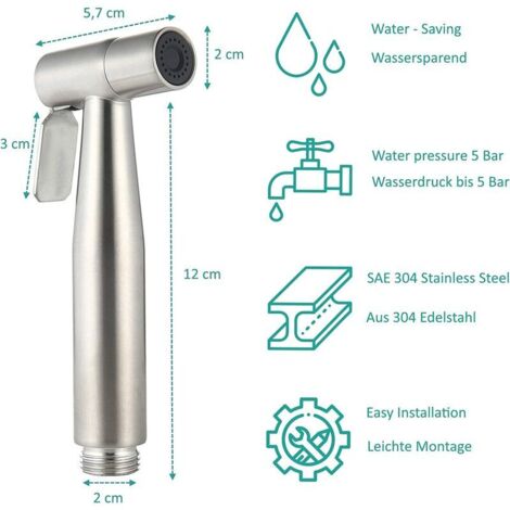 WC-Bidet-Set mit Handbrause – Tragbarer Bidet-Sprühkopf – WC-Duschkopf ...