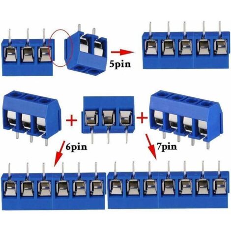 PCB Bornier 100 Pièces Bornier à Visser 5mm Bornier à Souder PCB ...