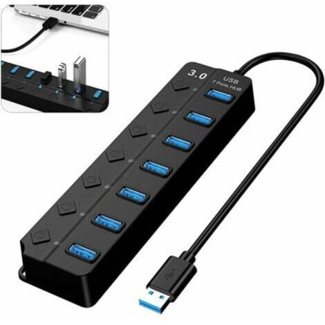 Multipresa USB 3.0, multipresa USB a 7 porte con interruttore ...