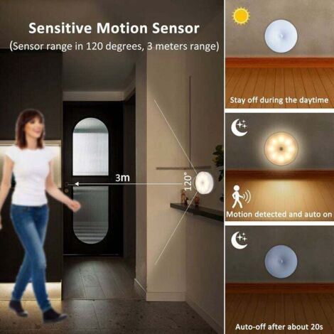 Veilleuse LED d'intérieur avec détecteur de mouvement, rechargeable par USB, 1 W, éclairage ...