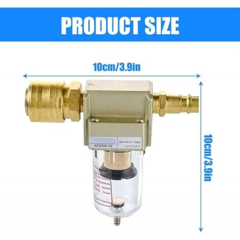 Séparateur Eau Huile Air Comprimé 1/4" Filtre Compresseur Raccord Rapide Réducteur Pression