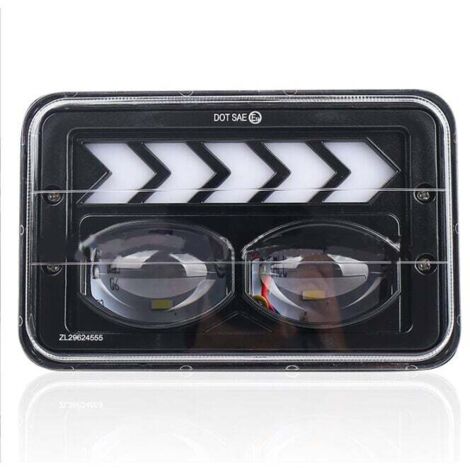 Faro LED rectangular de 7x6" y 5x7" con anillo de halo de ojo de ángel ...