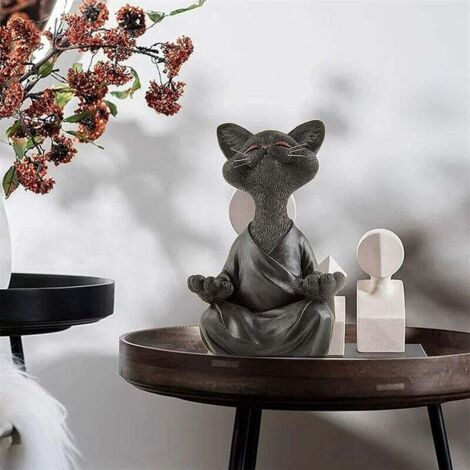 Estatua de Buda Gato - Buda Gato Feliz, Estatua de Buda Gato Meditación ...