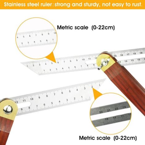 Calibre de bisel ajustable para madera, bisel en T, con mango de madera ...
