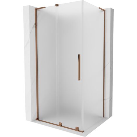 Mexen Velar L cabina doccia scorrevole 90 x 80 cm, brina, oro rosa - 871-090-080-33-60