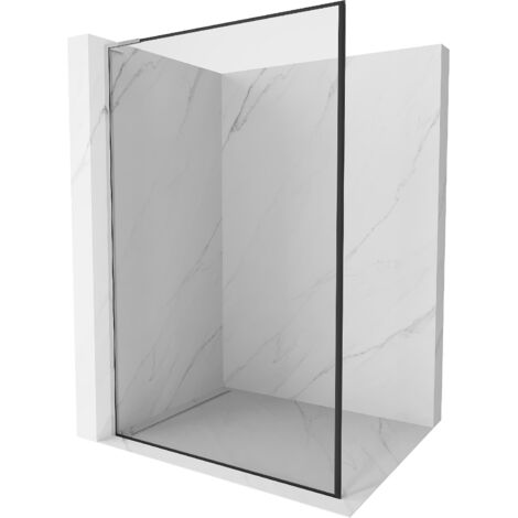 Mexen Kioto L parete doccia Walk-in 50 x 200 cm, cornice nera, cromo ...