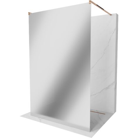 Mexen Kioto parete doccia libera 100 x 200 cm, specchio 8 mm, oro rosa ...