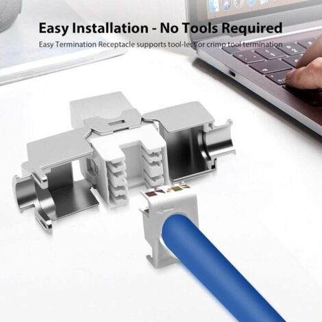 Keystone Lot de 8 modules de connecteur RJ45 Cat 7 – Tool-Free CAT7 ...