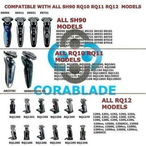Sh90 Replacement Head Compatible With Philips Norelco Rq12 Rq10 Rq11 ...