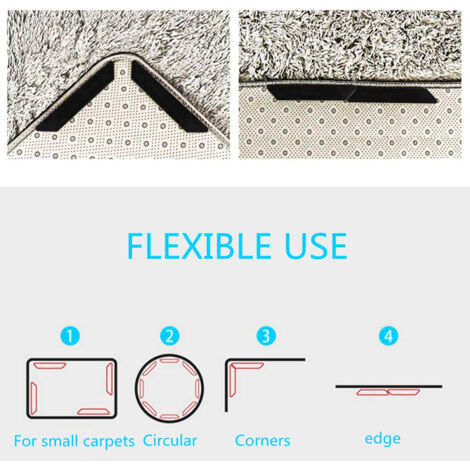 16Pcs Rug Grippers, réutilisable Sticker Tapis antidérapant