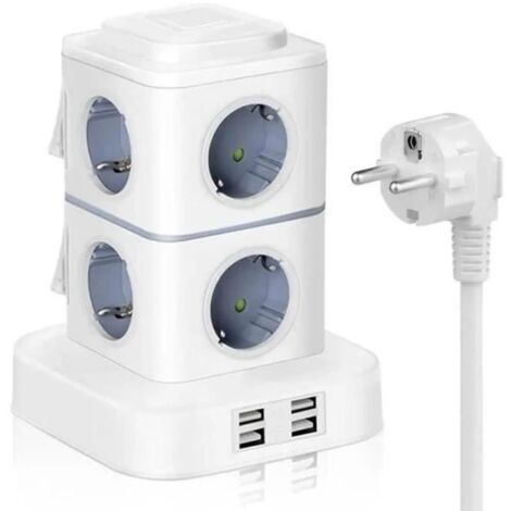 Tour Multiprise Électrique,Multiprise Parasurtenseur Parafoudre avec 8 ...