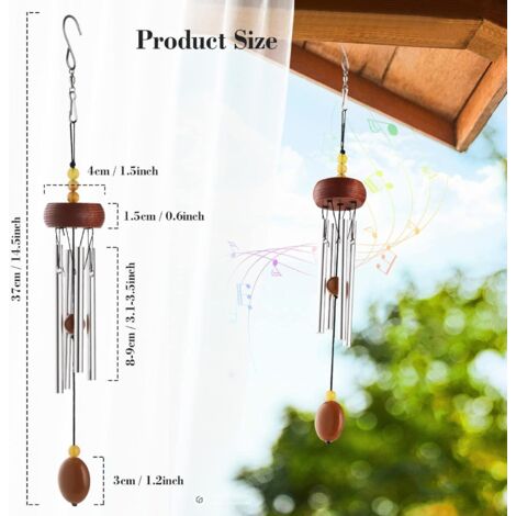 Mini Carillon à Vent, 28CM / 11" Métal Haut de Gamme Carillon Éolien ...