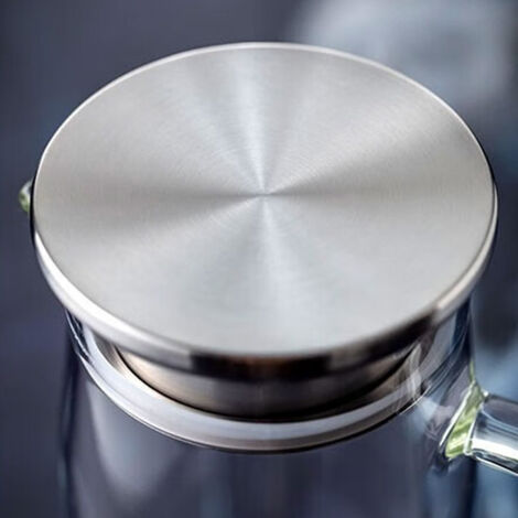 Carafe en verre de 1 litre, avec couvercle, transparente