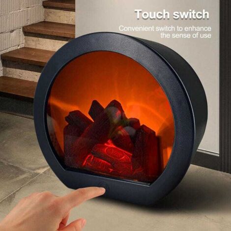 Cheminée électrique simulée avec effet flamme, éclairage LED pour ...