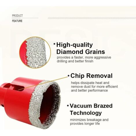 Forets Diamant 30mm Trépans de Forage avec Filetage M14 pour Perçage à ...