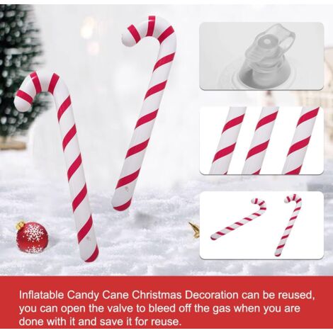 Lot de 6 sucres d'orge gonflables - 87 cm - Décoration de Noël ...