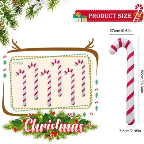 Lot de 6 sucres d'orge gonflables - 87 cm - Décoration de Noël ...
