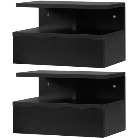 Comment meubler une petite chambre lot de 2 tables de chevet murales ...