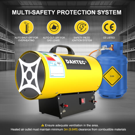 Industrial Gas Space Heater Portable Fan Garage Warmer Heater Workshops ...
