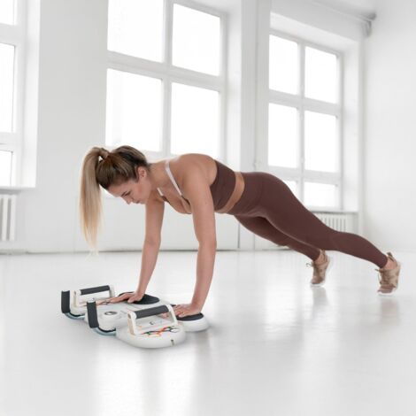 GYMTEK Faltbares Liegestütze Brett Push-up Board inkl. Expanderbänder