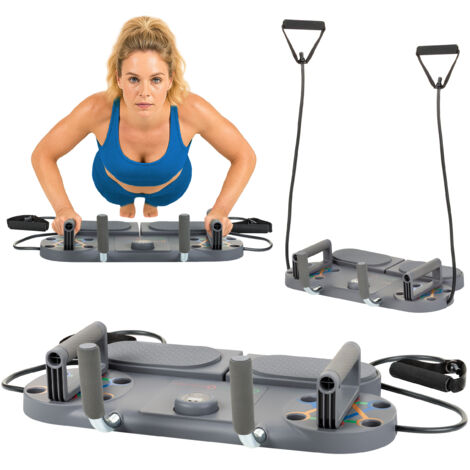GYMTEK Faltbares Liegestütze Brett Push-up Board inkl. Expanderbänder