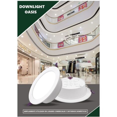 Jandei - Downlight LED "oasis" redondo empotrar 18W 6000K marco blanco ...