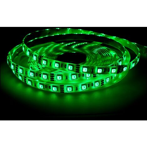 Tira led 12V RGB 60 leds/metro exterior IP65 SMD5050 Bobina 5 mts