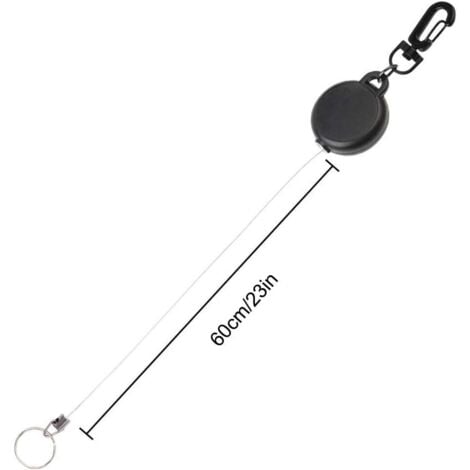 2 Pcs 60Cm Porte-Clés Rétractable, Câble D'Acier, Porte Clé Retractable ...