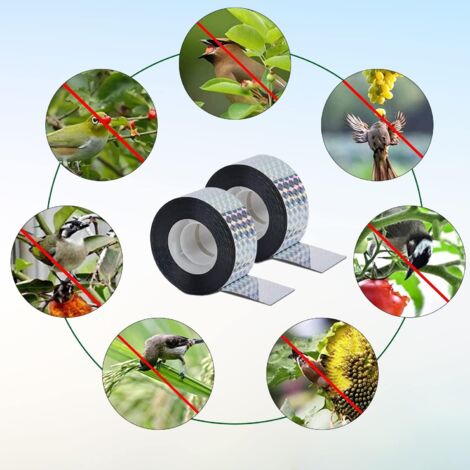 Bande Répulsive Anti Oiseaux,Set de 2 Bandes X 80m x 4,8cm - Anti ...