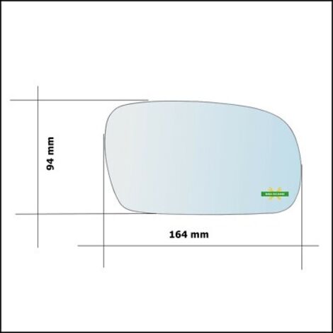 Vetro specchio nudo adesivo lato guidatore per daewoo nexia solo 1995-1997