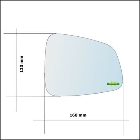 Vetro specchio adesivo asferico lato guidatore per opel mokka mokka x 2012