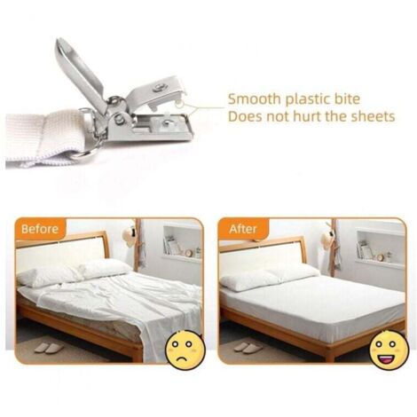 Lot de 4 Tendeur Drap Housse Réglable (65cm à 200cm), Fixation Attache ...