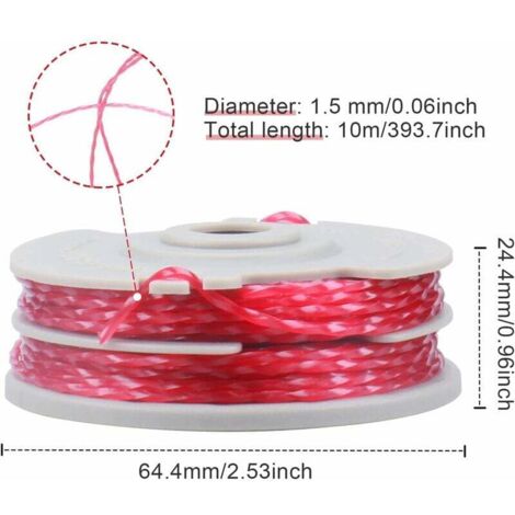 Lot de 4 bobines de Fil de Coupe de 10m, Bobine de Rechange pour Coupe ...