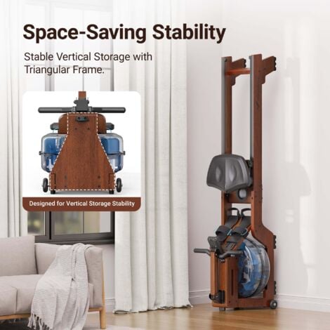 MERACH Wood Rowing Machine for Home, with 6 Levels of Water Resistance ...