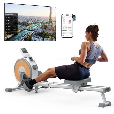 Home Rowing Machine, Quiet Magnetic Resistance, 16 Levels, Bluetooth ...