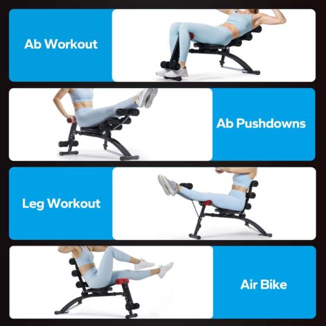 MERACH Abdominal Exercise Machine - Black, Max Load 136KG, Compact ...
