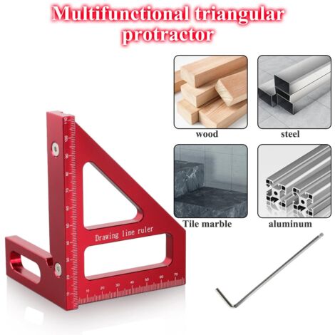 Winkelmesser für die Holzbearbeitung, 3D-Gehrungswinkel – 45 bis 90 Grad Winkelmarkierung ...