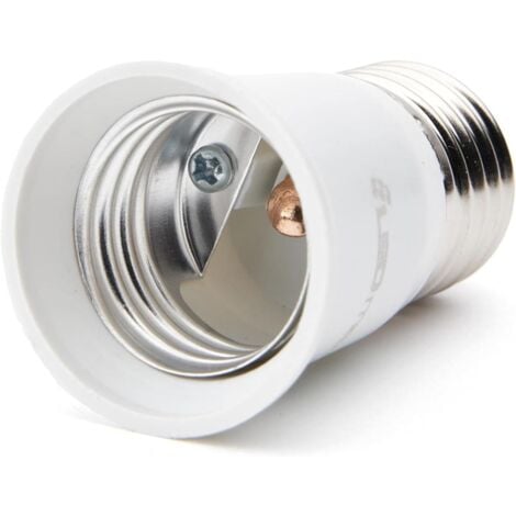 Adattatore portalampada - Bianco - Da E27 a E27 - Estensione per lampadine comuni (LED, alogene ...